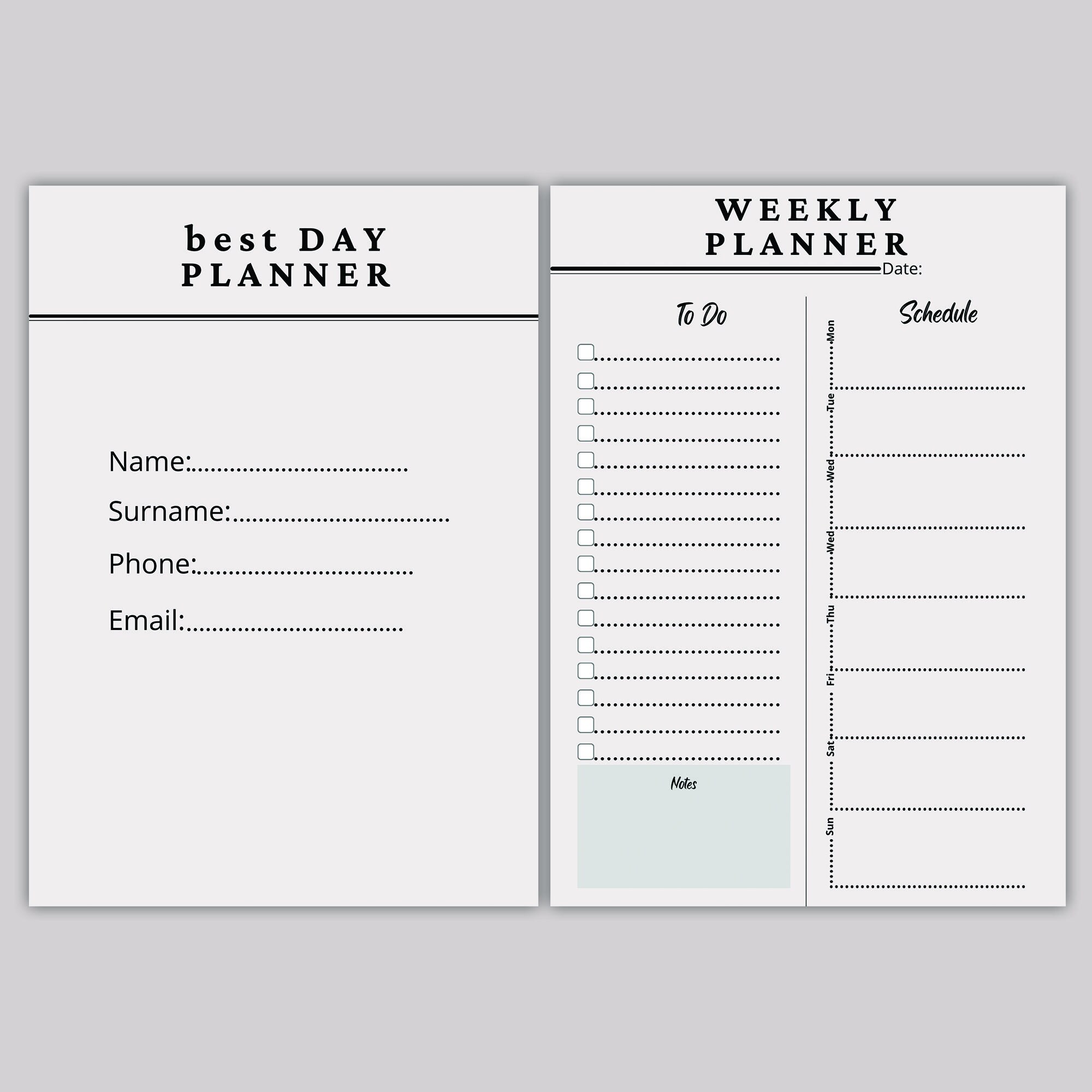 A4 Size Planner Pages, Helpful Organizer Inserts , Planner for Printing ...