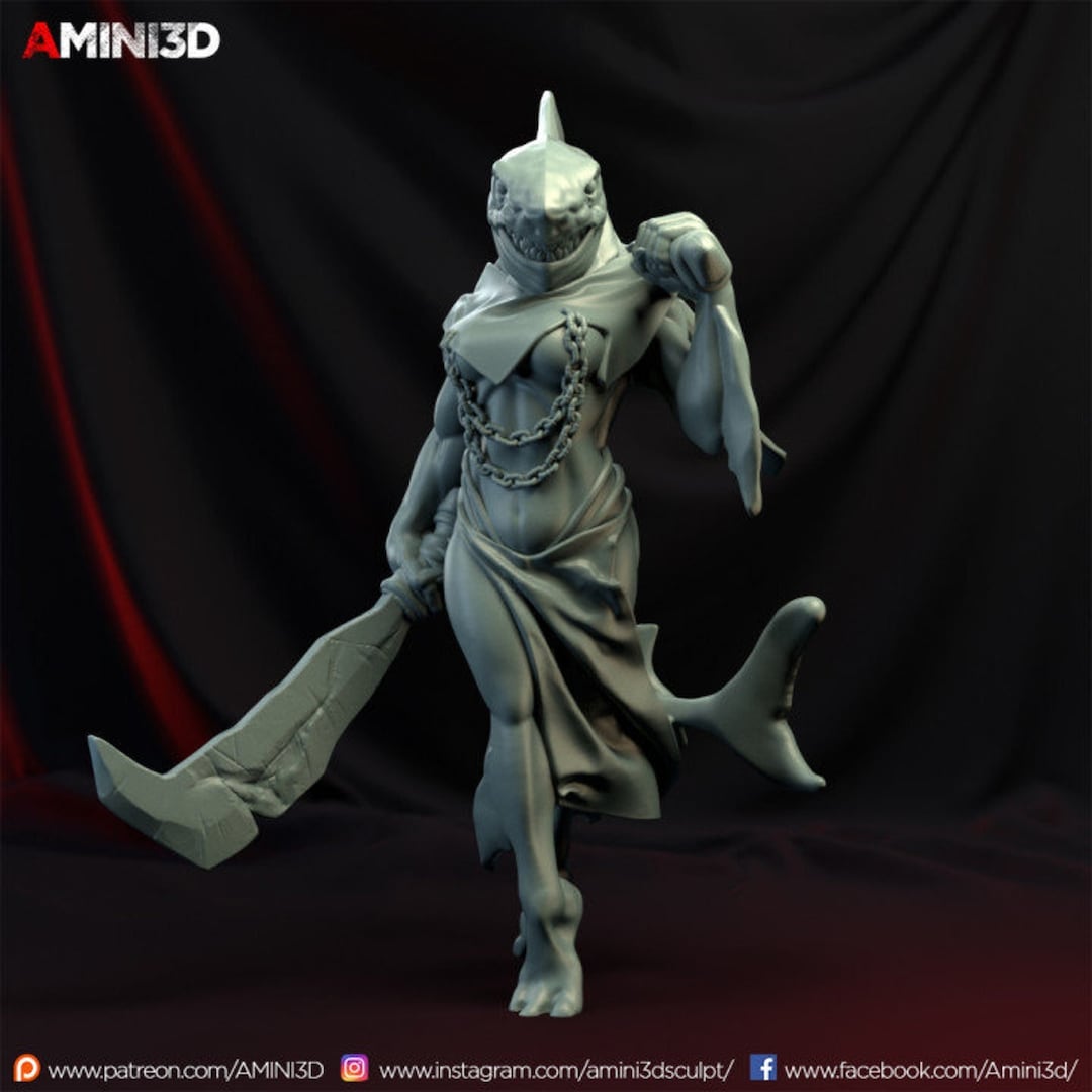 Lady Wereshark, Merfolks Pinup | Fantasy Resin Miniature | Dnd ...