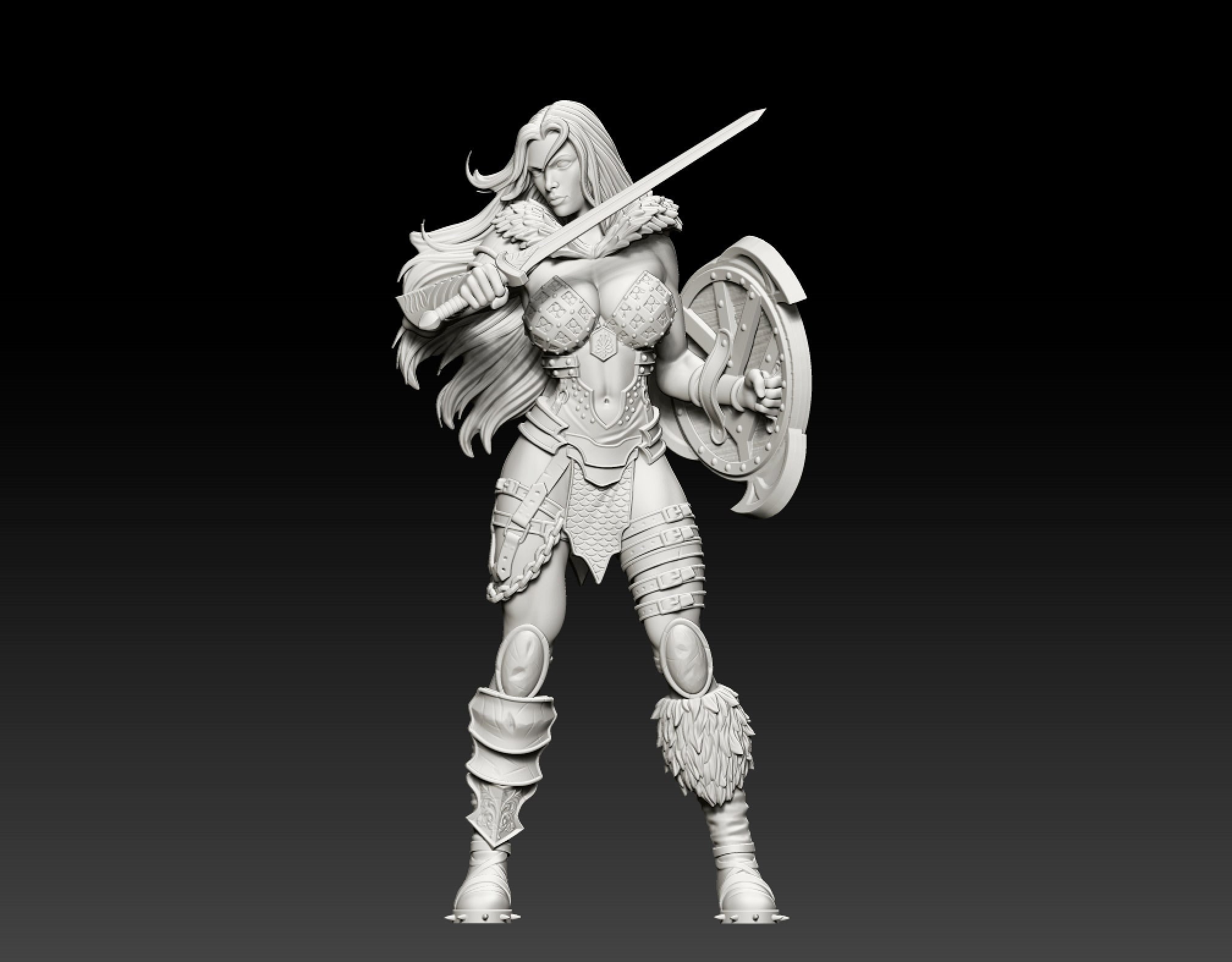 Female Fighter 32mm 54mm 75mm Fantasy Miniature Dnd - Etsy