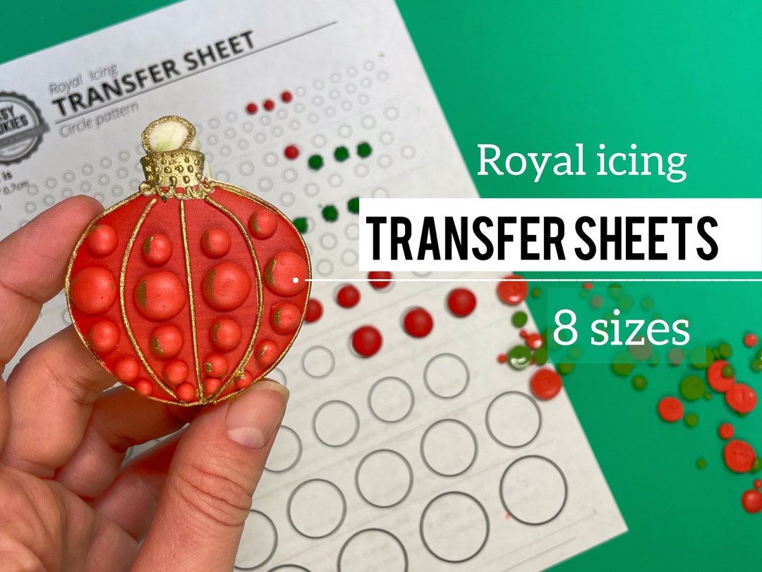 Christmas Icing Transfer Sheet, New Year Royal Icing Template, Basic ...