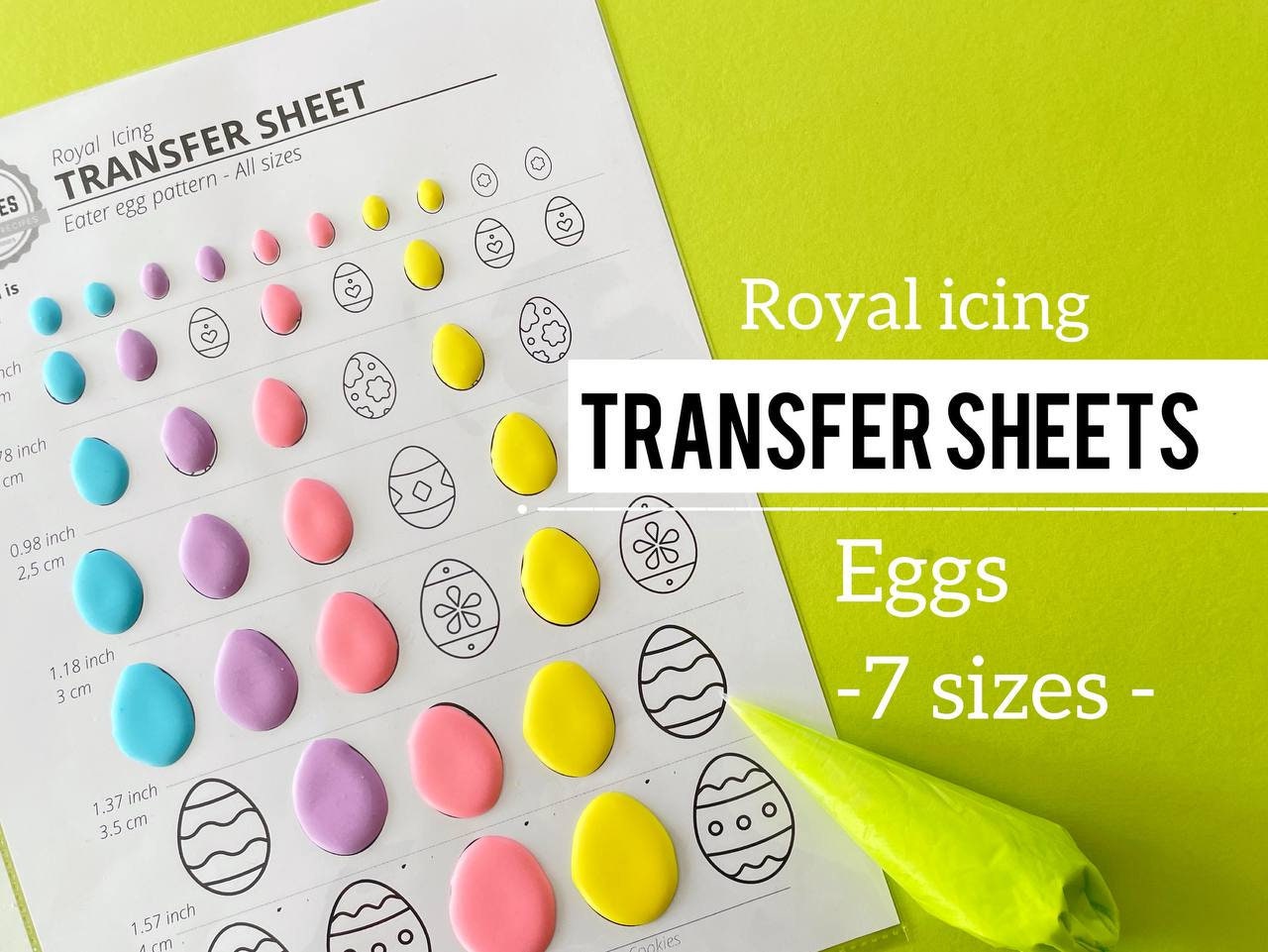 Bunny Icing Transfer Sheet (2 Rabbits, 6 Sizes), Easter Rabbit Royal ...