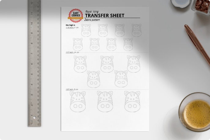 Safari Icing Transfer Sheet 6 Animals- 6 Sizes, Lion Zebra Giraffe ...