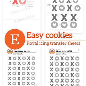 Icing Transfer Sheet 5 Sizes, Valentine's Day Cookie XO XO Royal Icing ...
