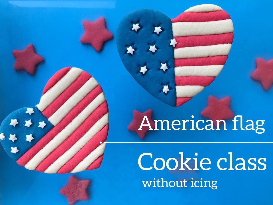 Patriotic Cookie Class: Sugar Cookies Recipe + American Flag Cookies ...