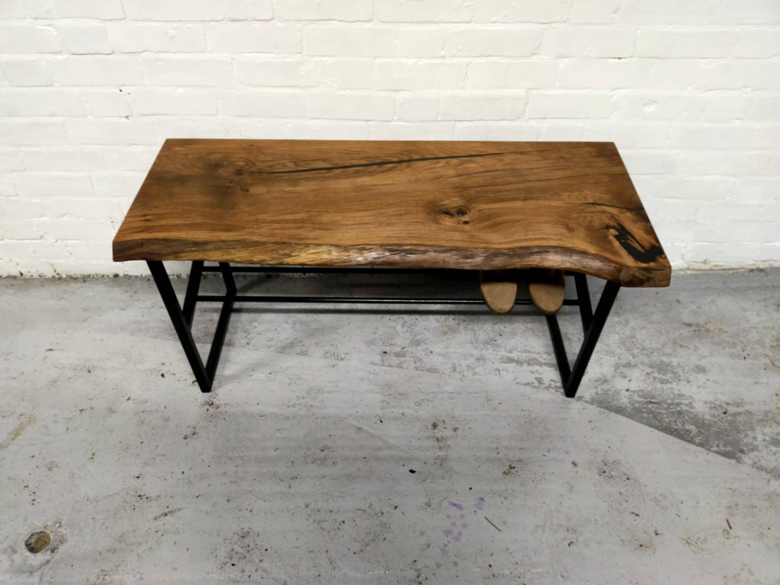 Live Edge Shoe Rack Bench - Etsy