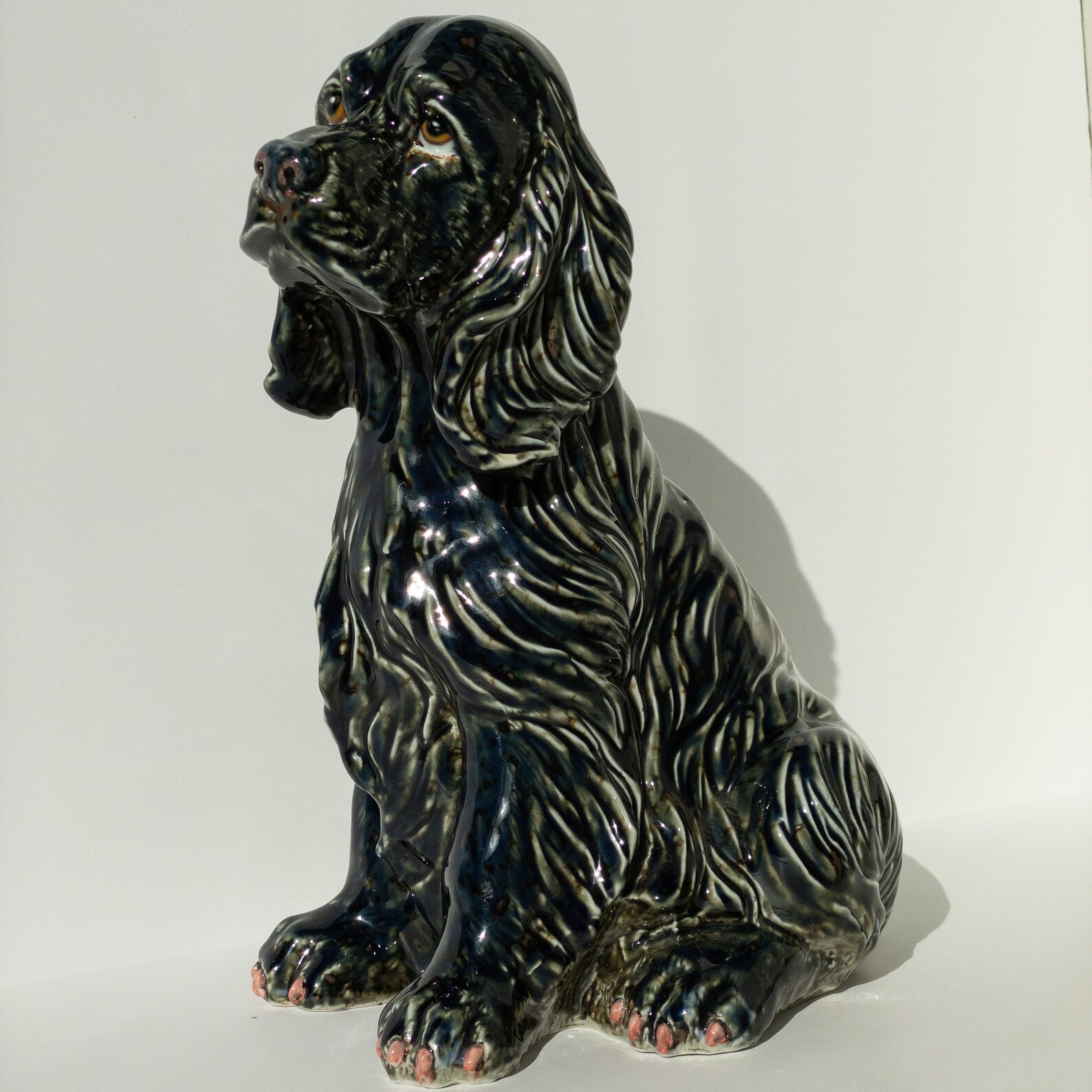 Dog Figurine, Cocker Spaniel Figurine Statue, Ceramic Handmade ...