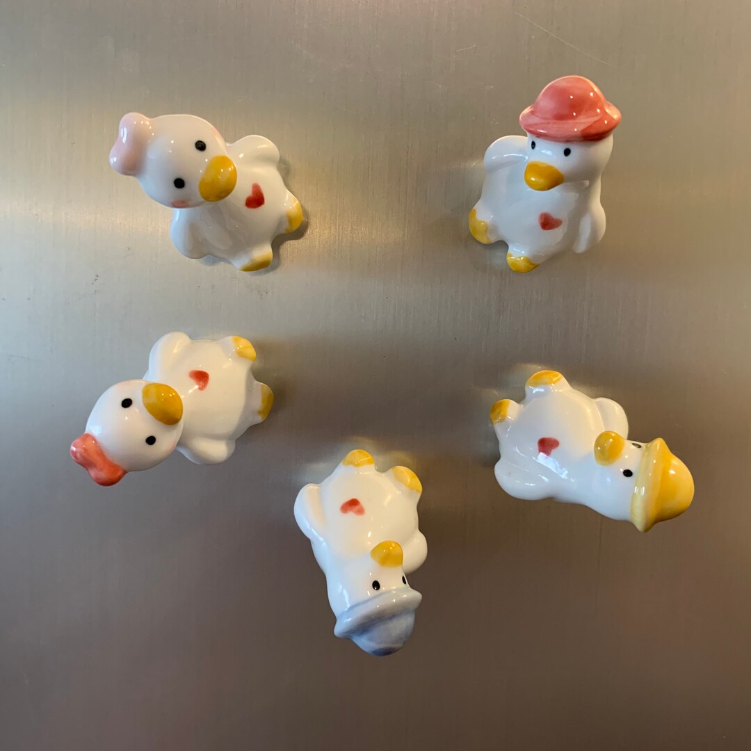 Duck Porcelain Refrigerator Magnet, Handmade Porcelain, Cute Duck ...