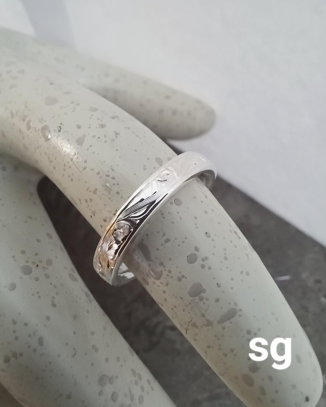 Sterling Silver, Solid Comfort Fit Wedding Band, Hand Engraved Band ...