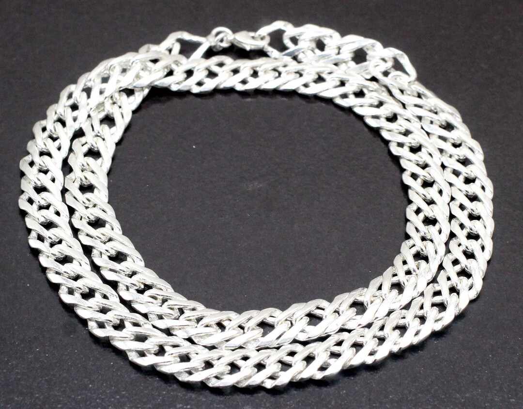 Sterling Silver Flat Wheat Chain Necklace: Braided Link, Unisex - Etsy