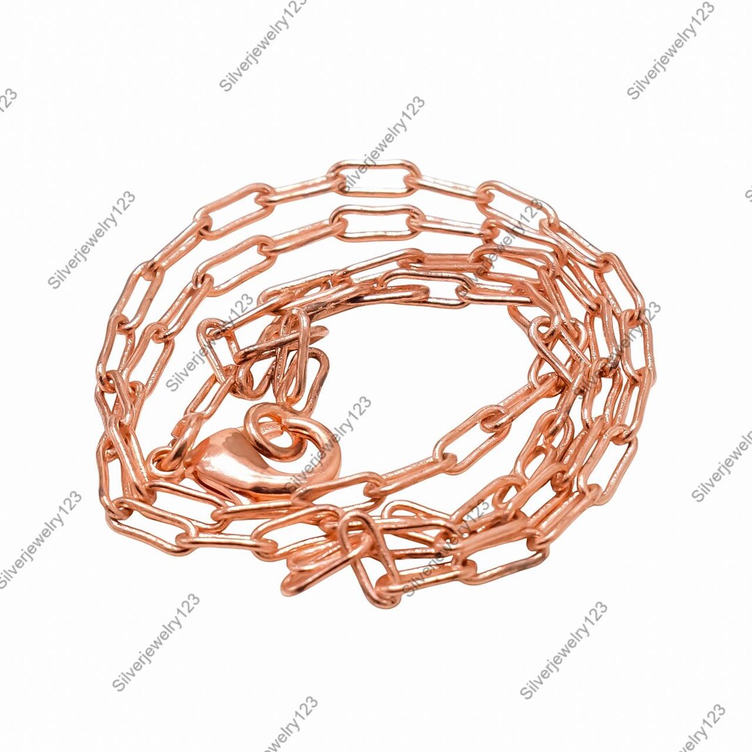 Pure Solid Copper Box Cut Chain Necklace | Unisex Minimalist Jewelry - Etsy