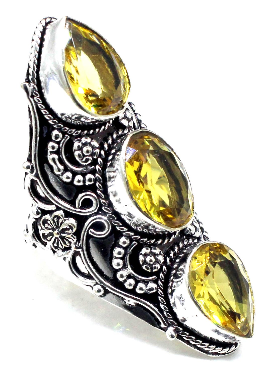 Citrine Sterling Silver Ring: Handmade Gemstone Jewelry Gift - Etsy