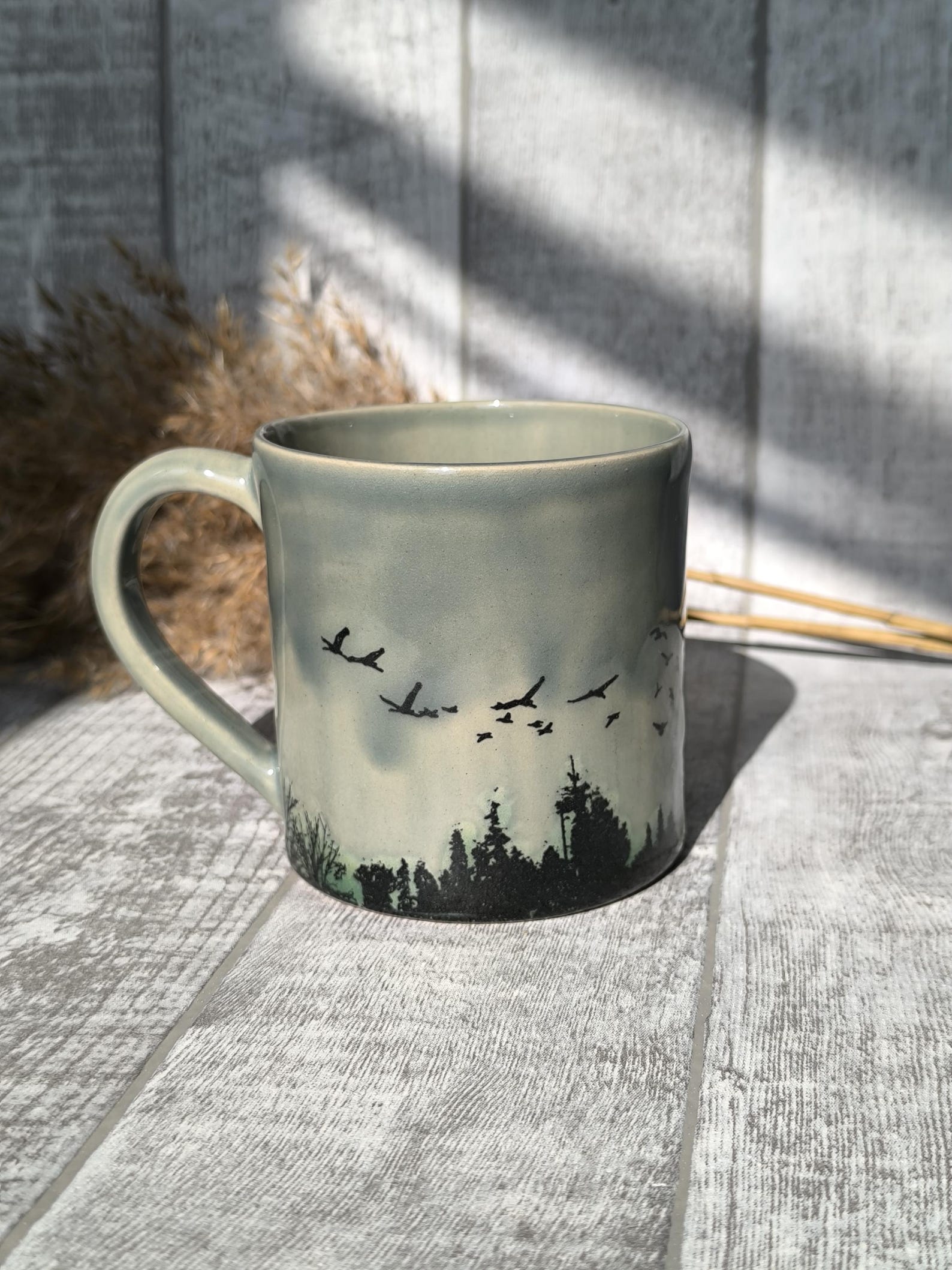 Handmade Pine Forest Ceramic Mug - Cozy Fall Decor, 350ml - Etsy