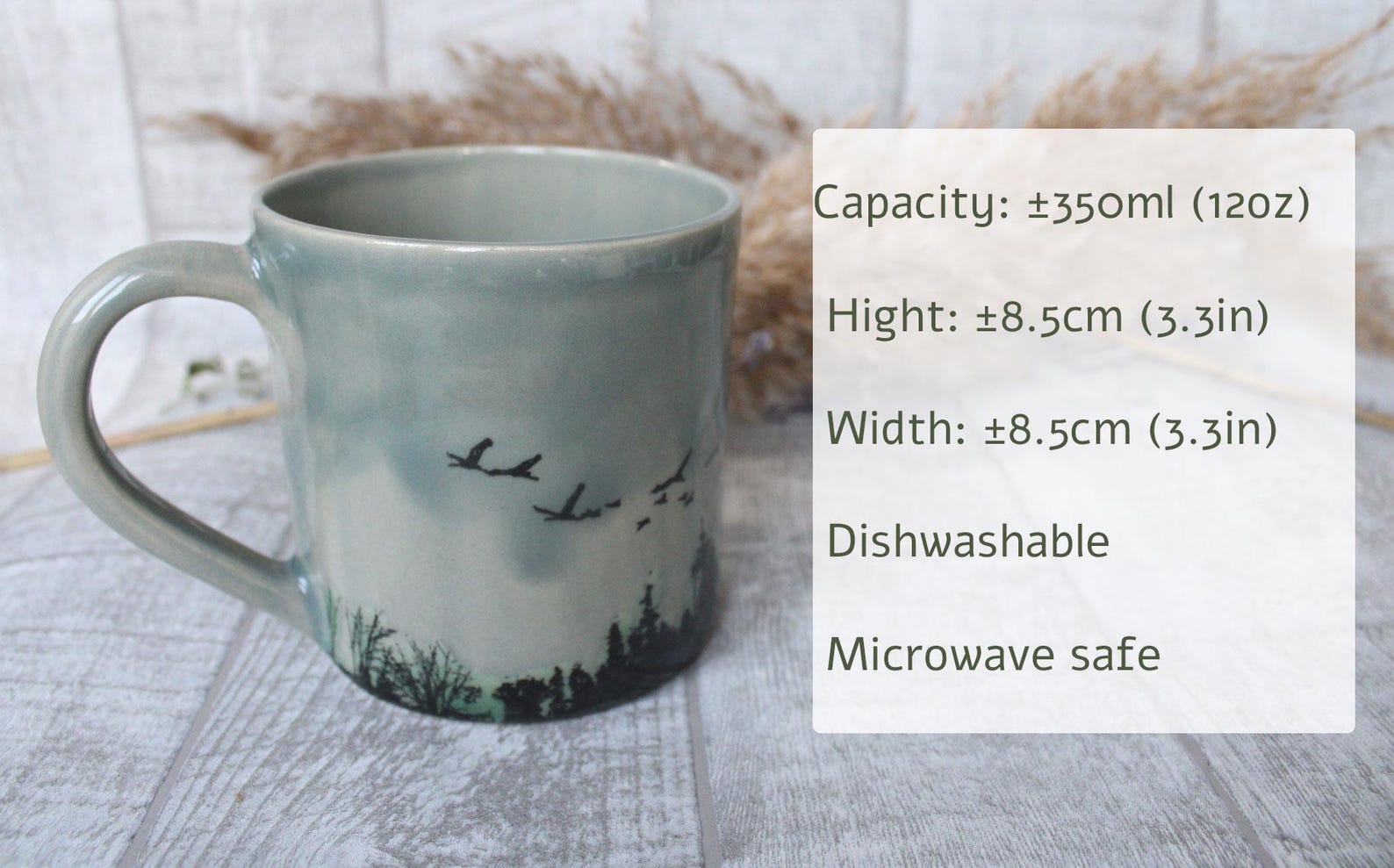 Handmade Pine Forest Ceramic Mug - Cozy Fall Decor, 350ml - Etsy