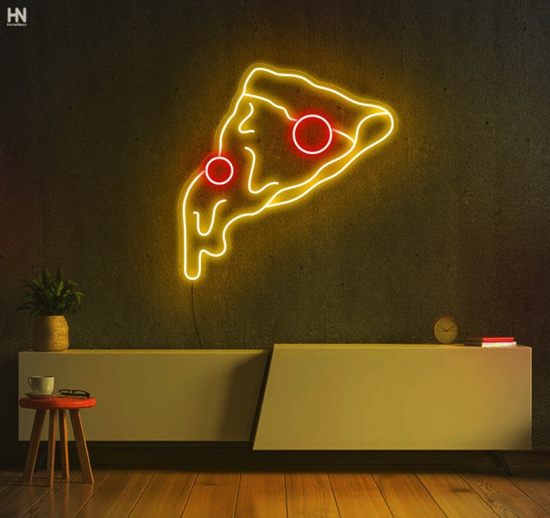 Pizza Slice LED Neon Sign Food Neon Sign Wall Decor | Etsy