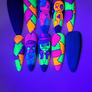 Voodoo Doll • 'stiches' • Halloween • Hand Painted • Press on Nails ...