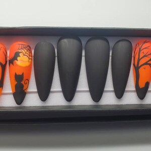 Grave Intentions • Halloween Press-on Nails • Hand-painted Black ...