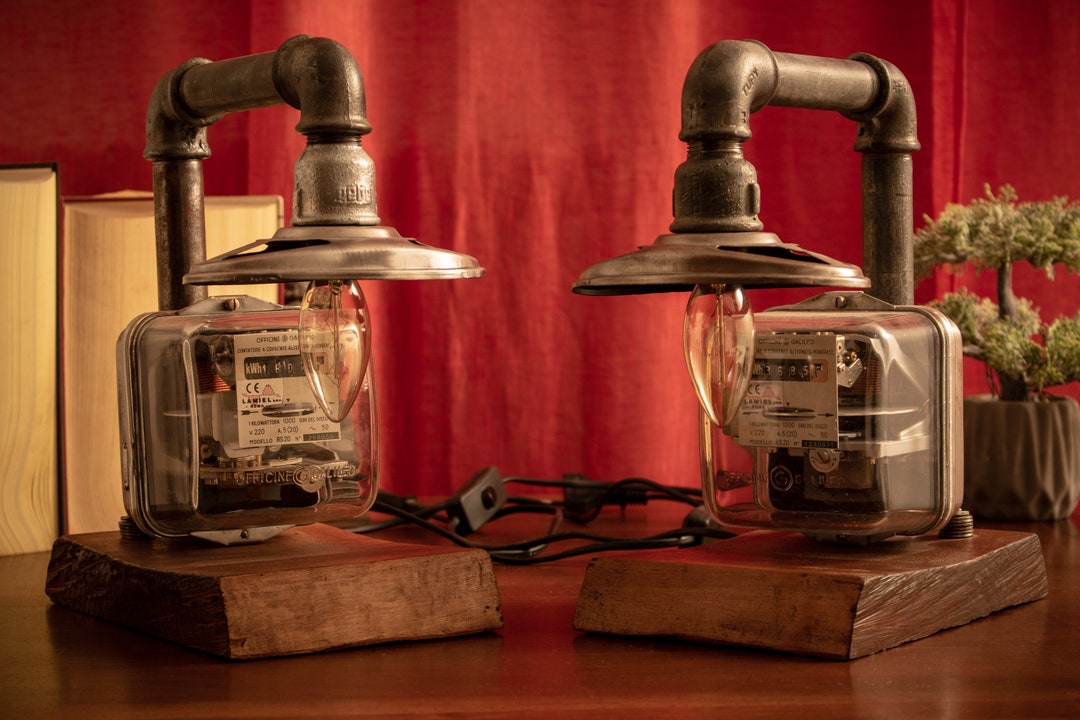 Twins Lamps - Steampunk Pipe Lamps, Edison Lights, Desk Lamps ...