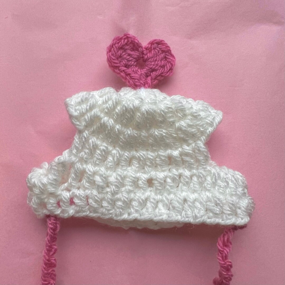 Heart Crochet Hat for Cat or Small Dog (cat Accessories, Small Animal ...