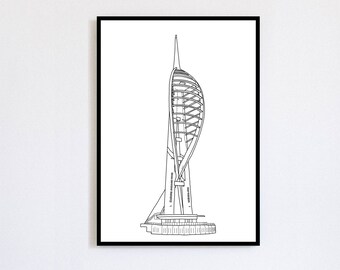 Spinnaker Tower Art - Etsy UK