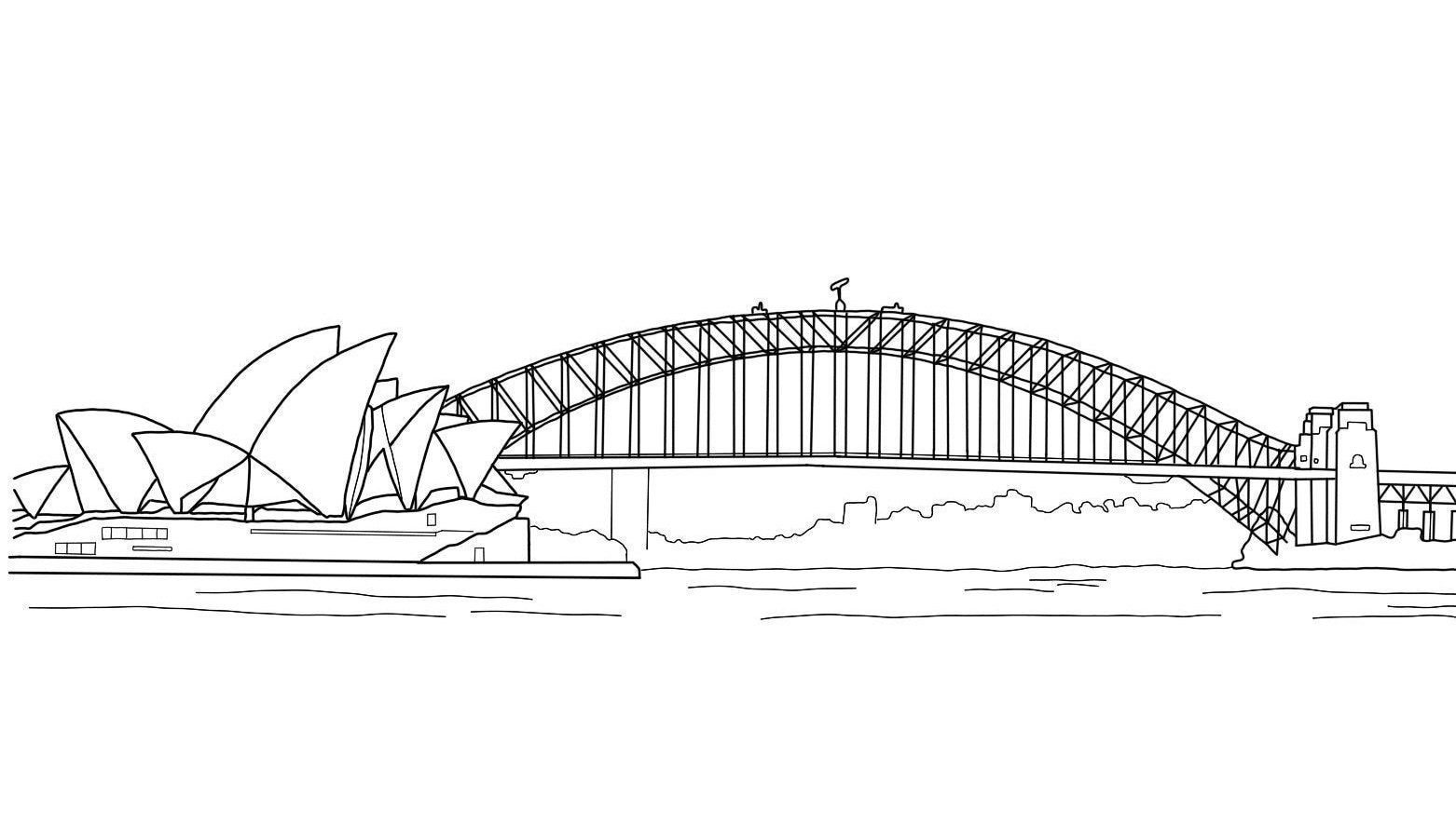 Sydney Harbour Bridge art poster / Opera House print / | Etsy