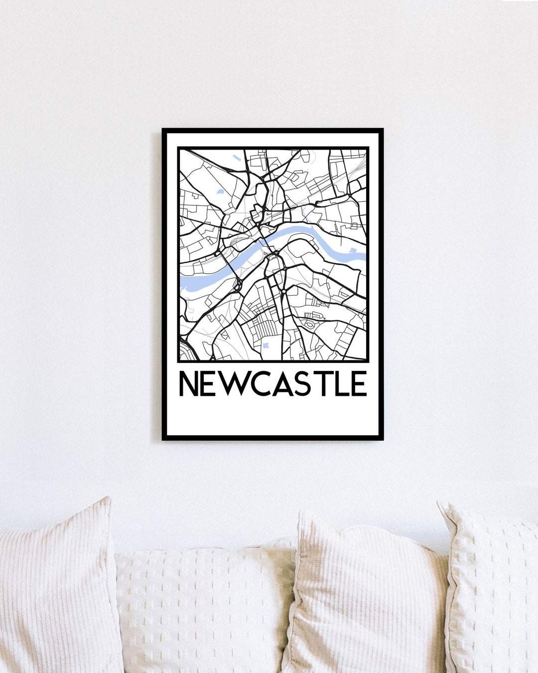 Newcastle Upon Tyne Map Travel Poster / UK Art Print - Etsy