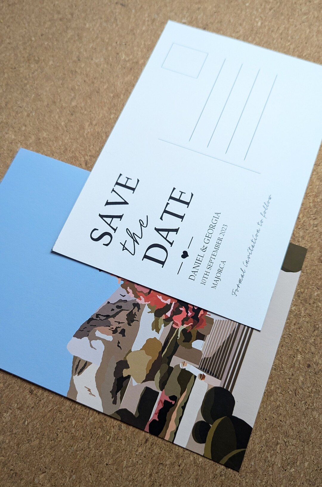 Hand Drawn Wedding Venue Illustration Postcard | Save the Date Cards ...