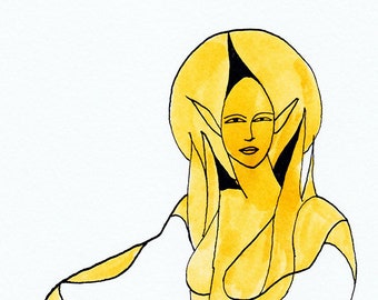 Phaleg Original Angel Ink Drawing | Etsy