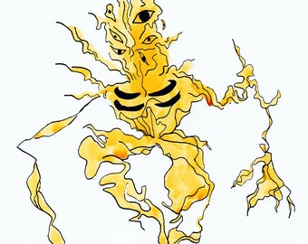 Angel Ink Drawing | Etsy