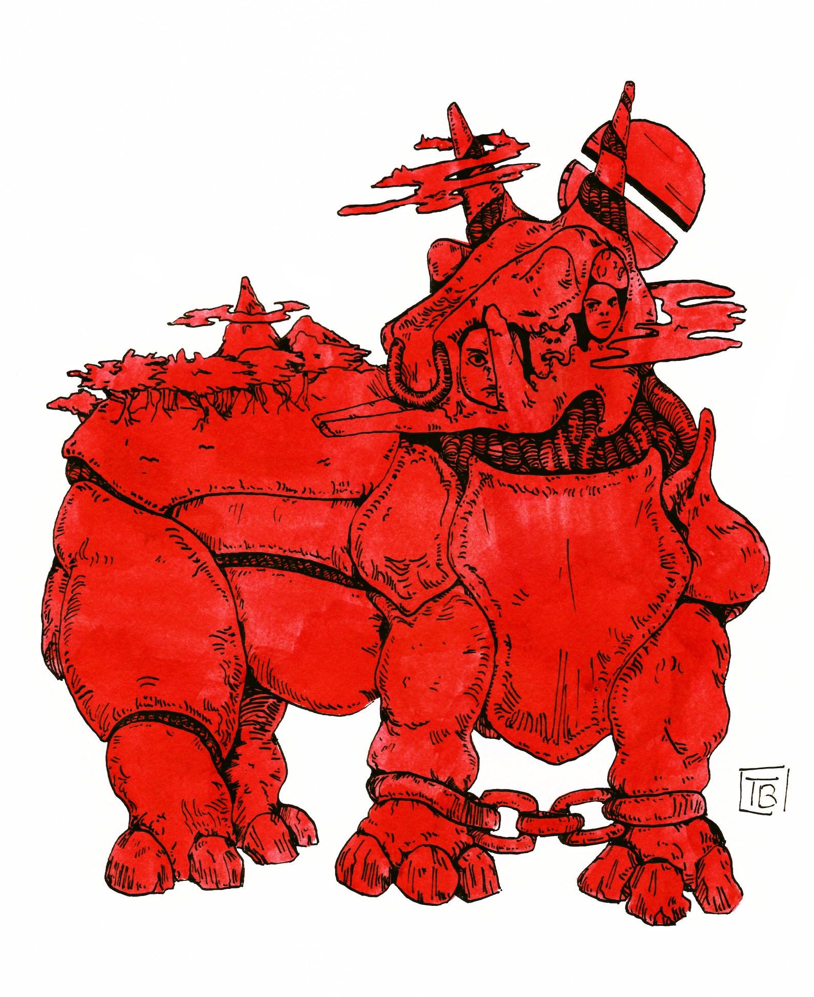 Behemoth Original Demon Ink Drawing - Etsy