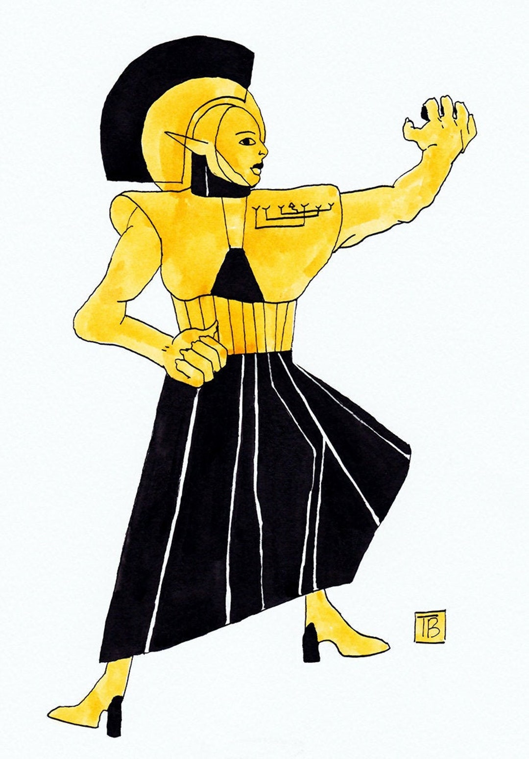 Phaleg Original Angel Ink Drawing - Etsy