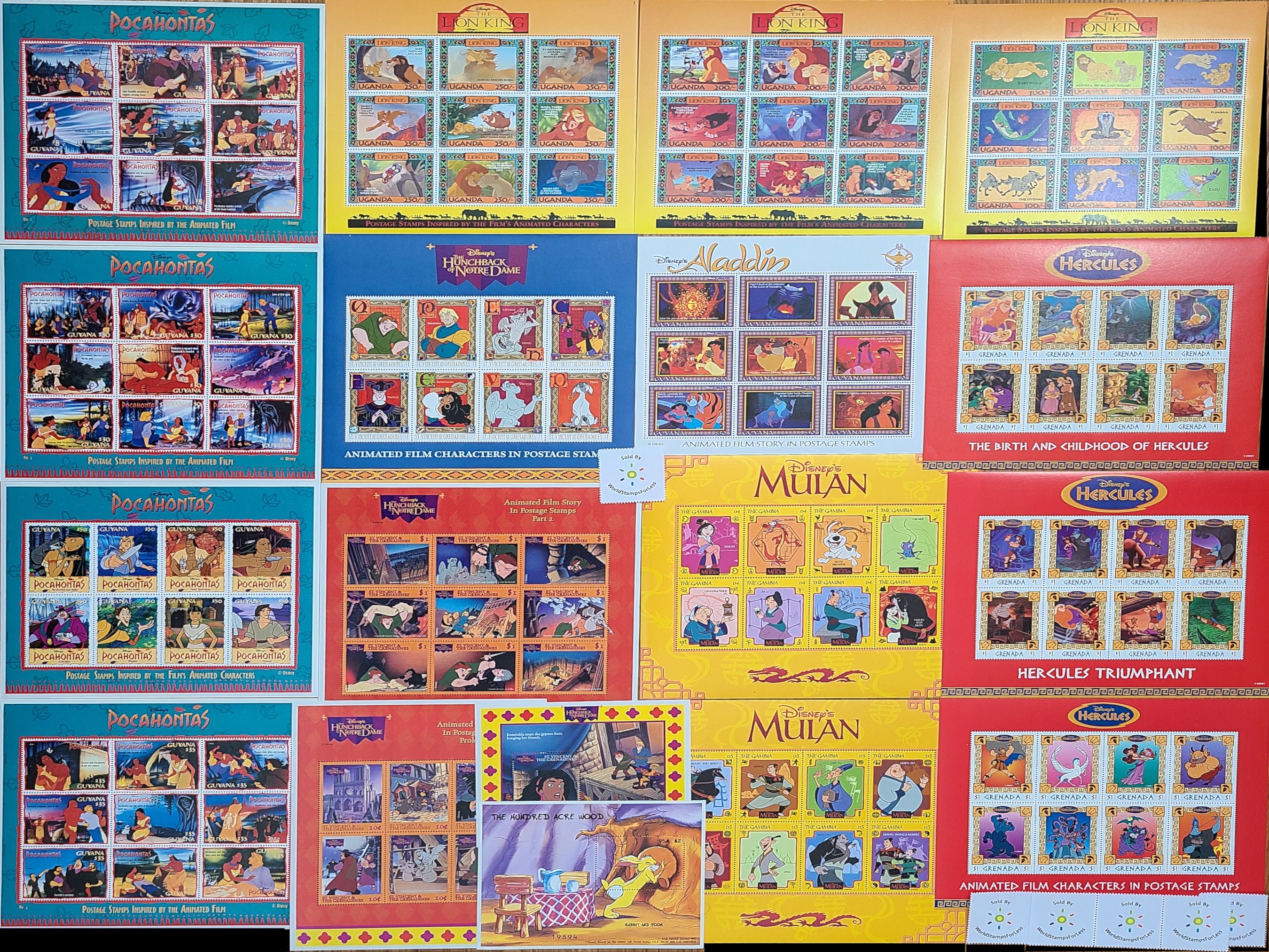 Worldwide Disney Stamp Collection MNH Various Countries - Etsy