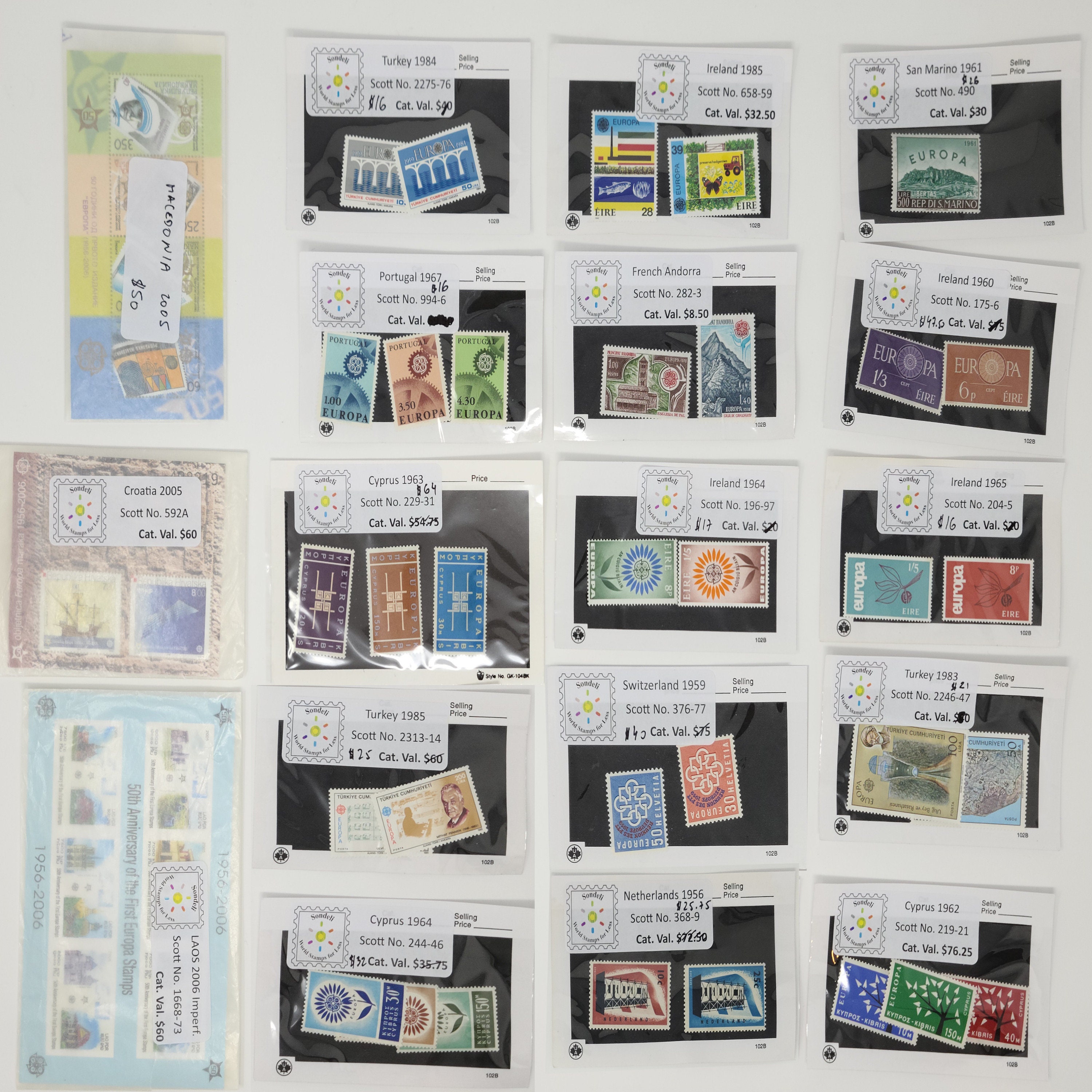 Worldwide High Value Stamp Collection Mint - Each Lot: 350 USD (scott ...