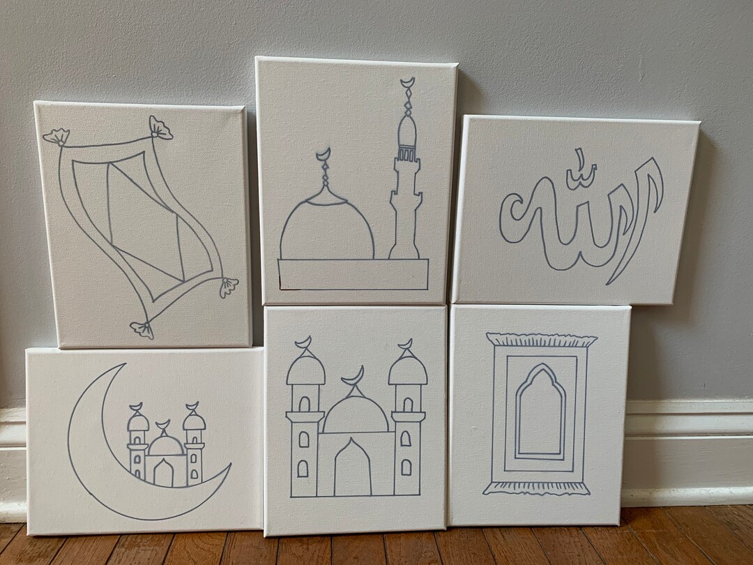 Children Painting Set DIY Islamic 8x10 Painting Set, Kit Includes ...