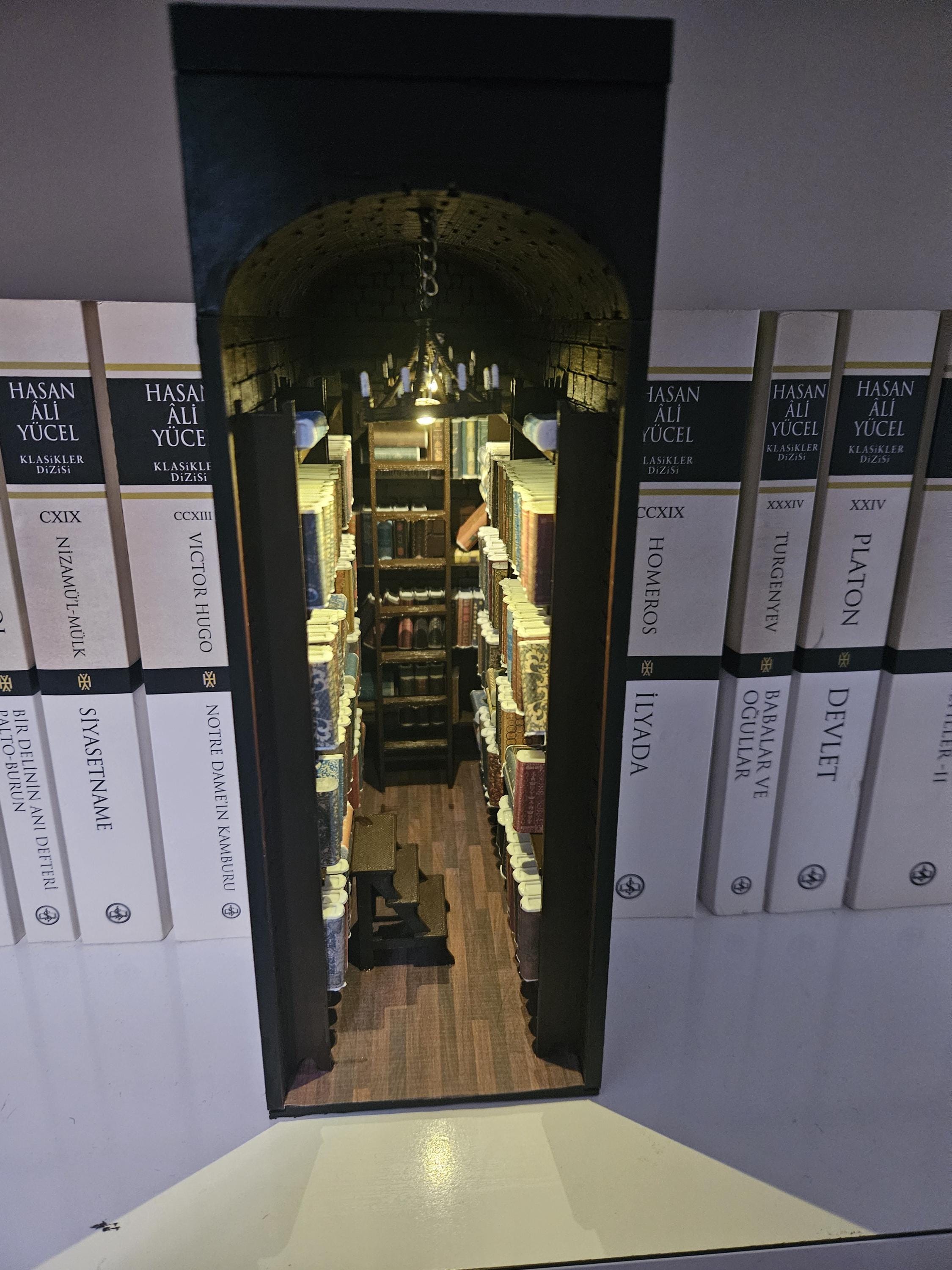 Library Book Nook, Library Bookshelf Insert, Miniature Bookshelf ...