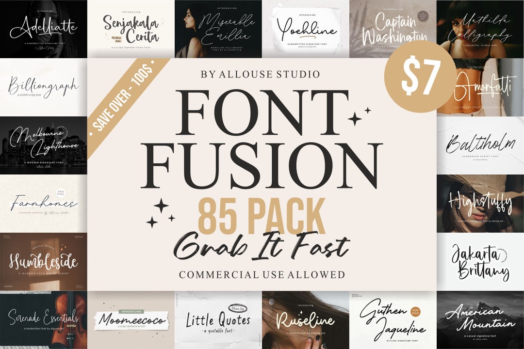 Font Fusion, Font Bundles, Logo Font, Branding Font, Commercial Use ...