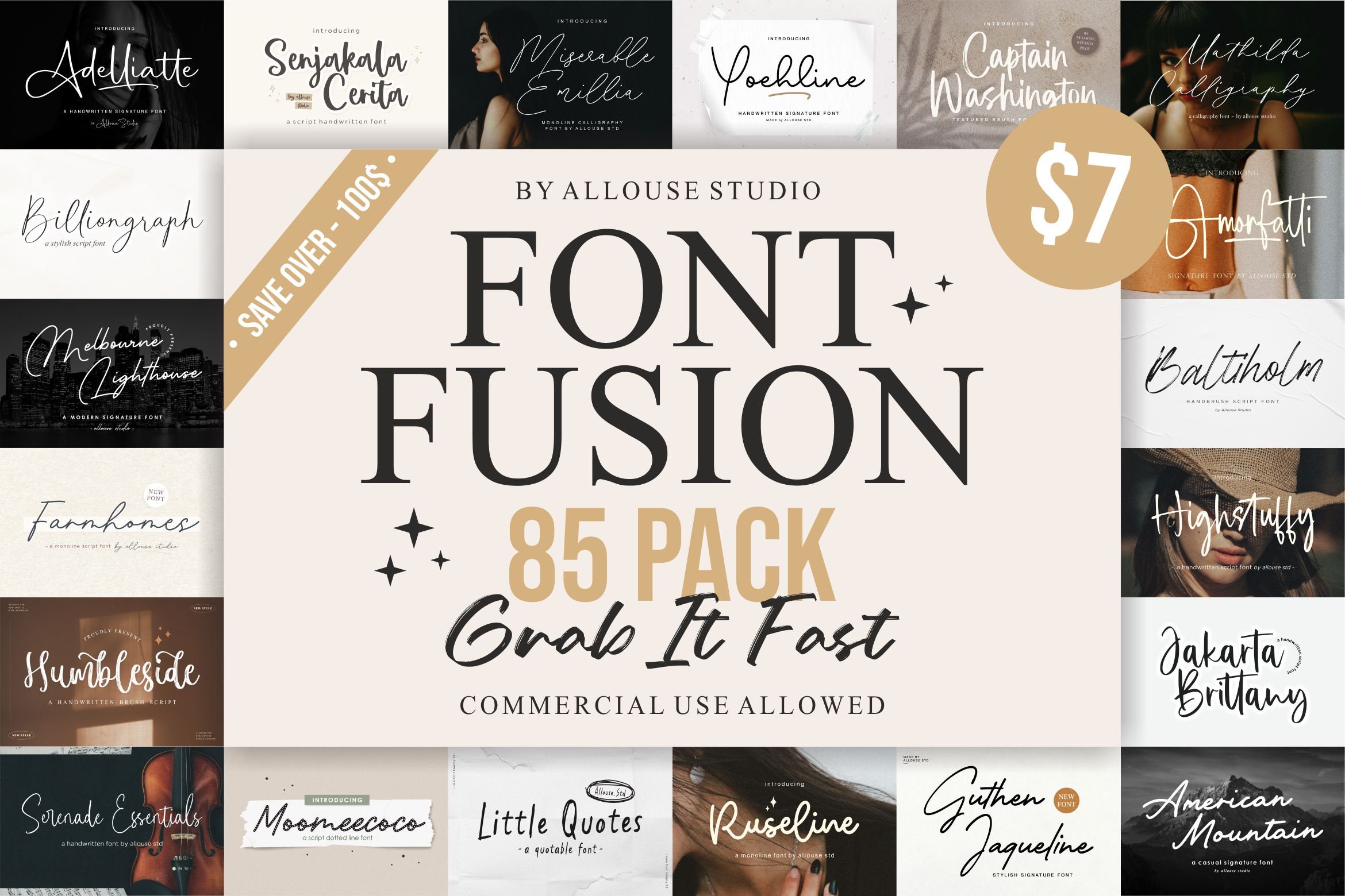 Font Fusion, Font Bundles, Logo Font, Branding Font, Commercial Use ...