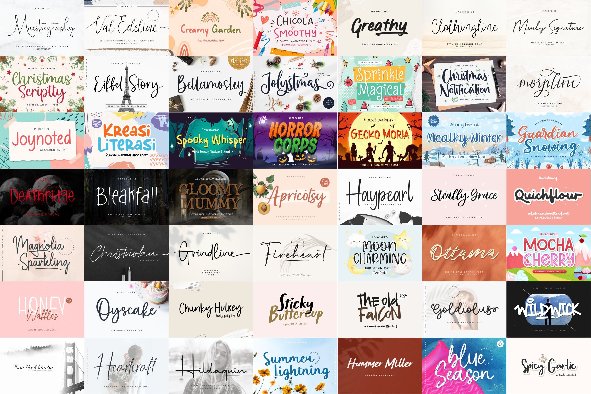 Crafting-font Bundle Calligraphy Font Farmhouse Font - Etsy