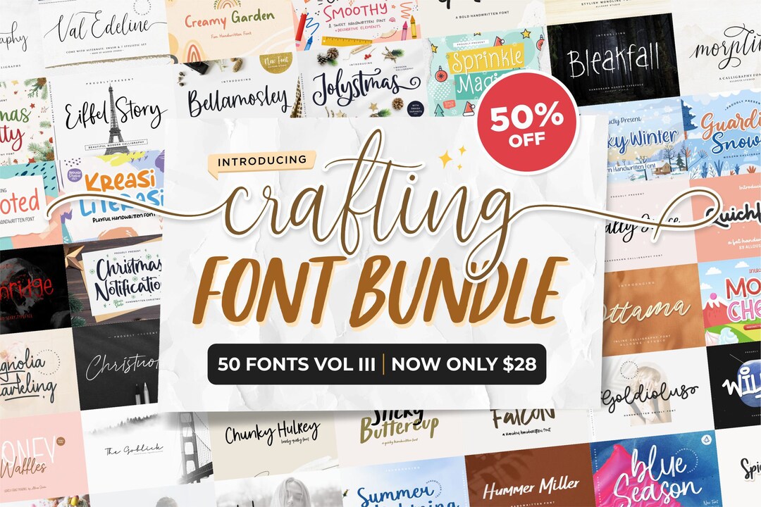 Crafting-font Bundle, Calligraphy Font, Farmhouse Font, Procreate Font ...