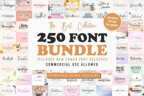 Best Collection Font Bundle Cricut Fonts Procreate Fonts - Etsy