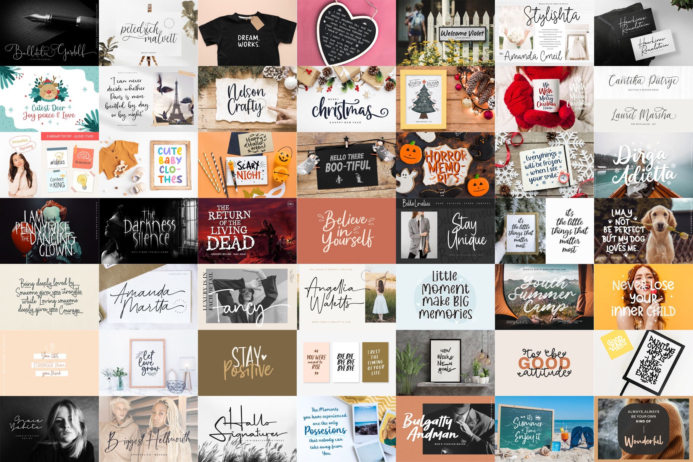 Crafting-font Bundle Calligraphy Font Farmhouse Font - Etsy