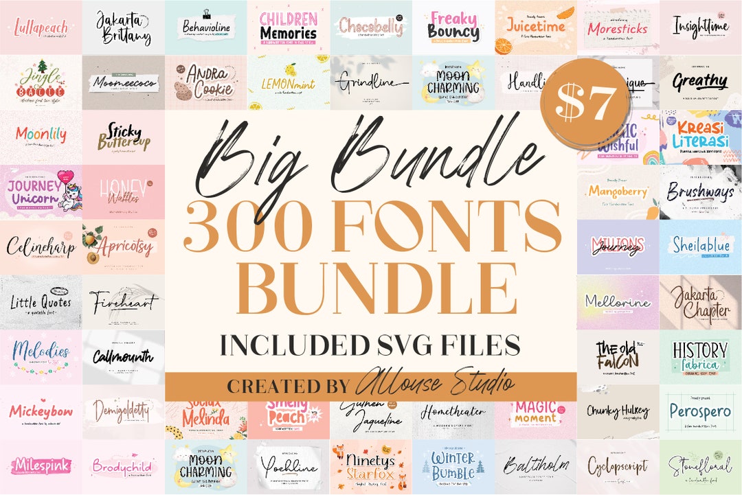 Font Bundle Handwritten Fonts Calligraphy Fonts Cricut - Etsy