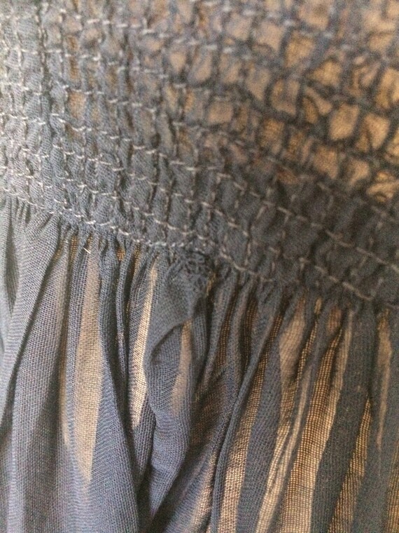 Vintage 1940s / 1950s Sheer Navy Dress - Gem