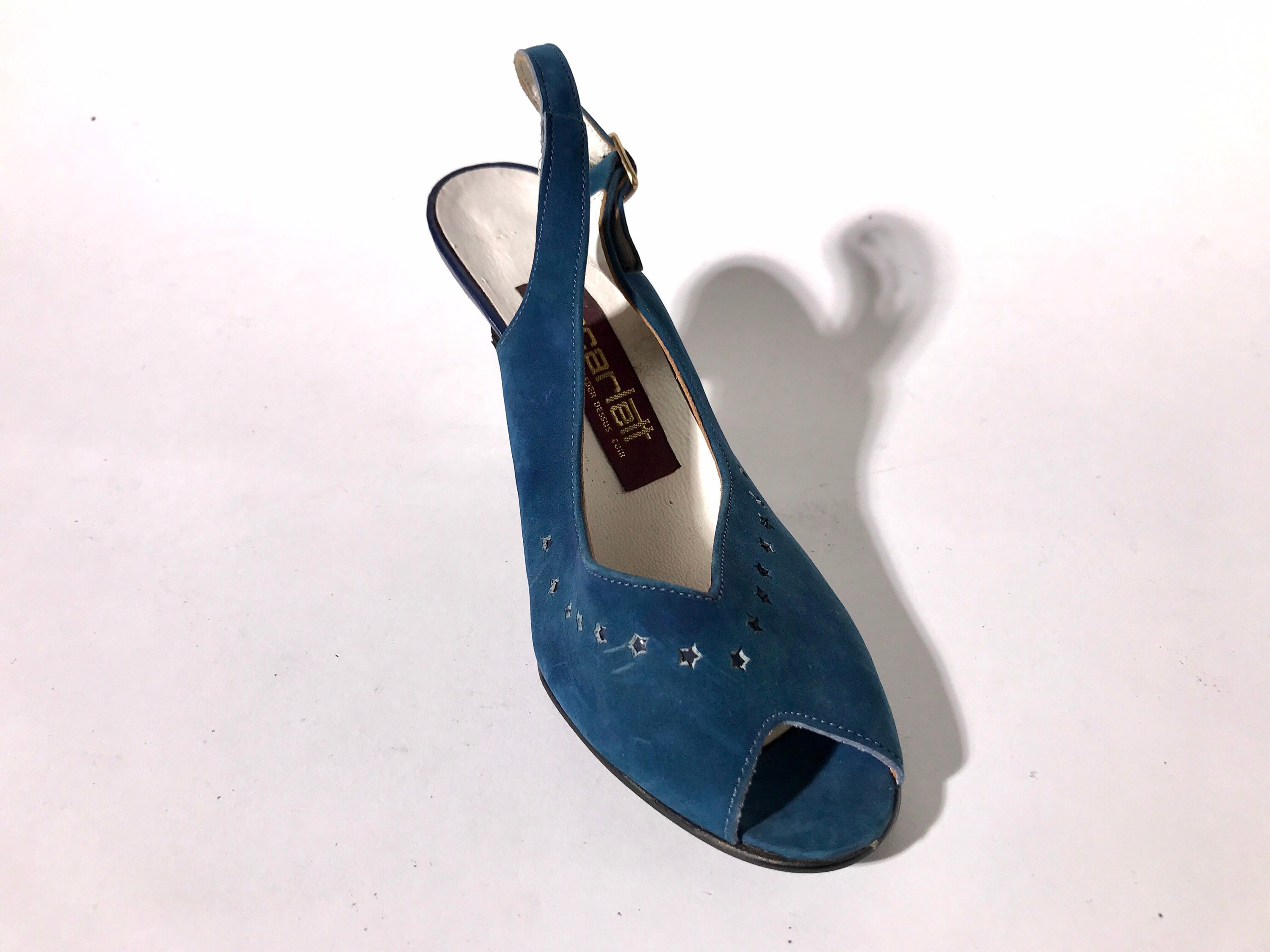 Vintage 1970s / 1980s Blue Slingbacks With Cut Out Stars - Etsy
