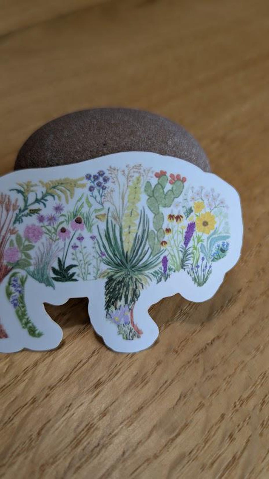Bison Sticker | Buffalo Sticker | White Botanical Sticker - Etsy