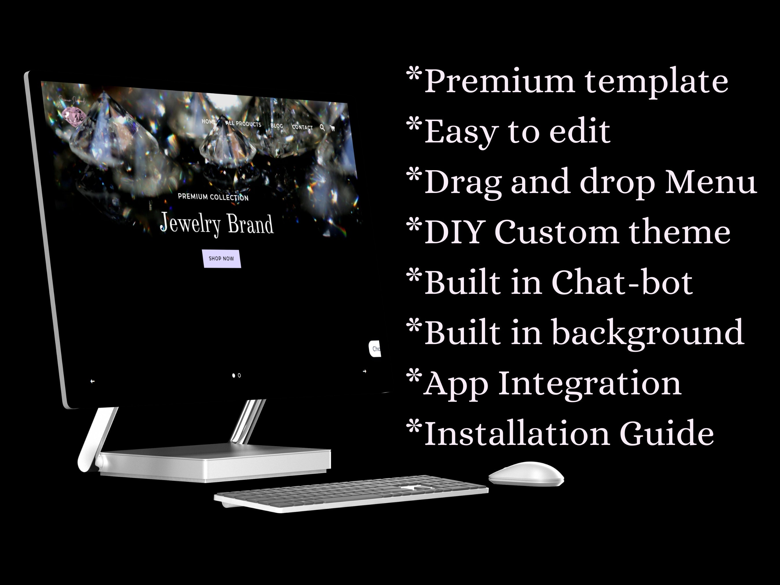 DIY Premium Diamond Jewelry Theme Custom Shopify Website Template ...