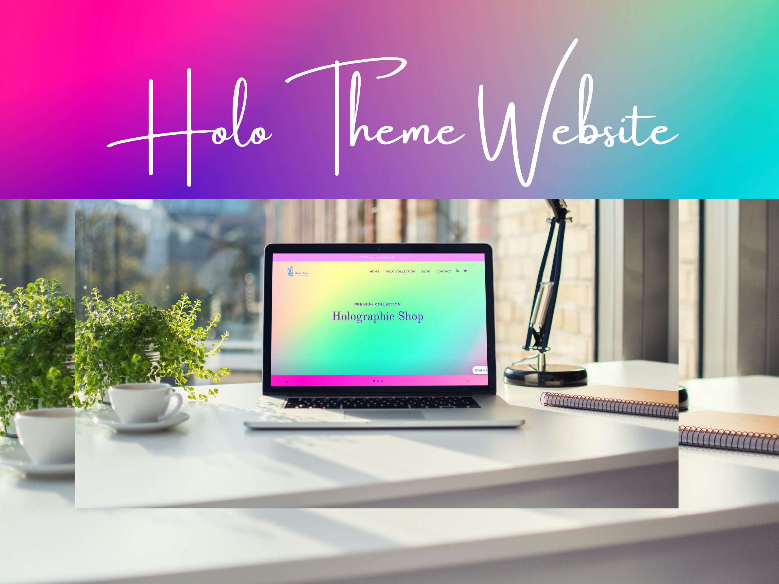 DIY Shopify Gradient Holographic Theme Website Template | Custom ...