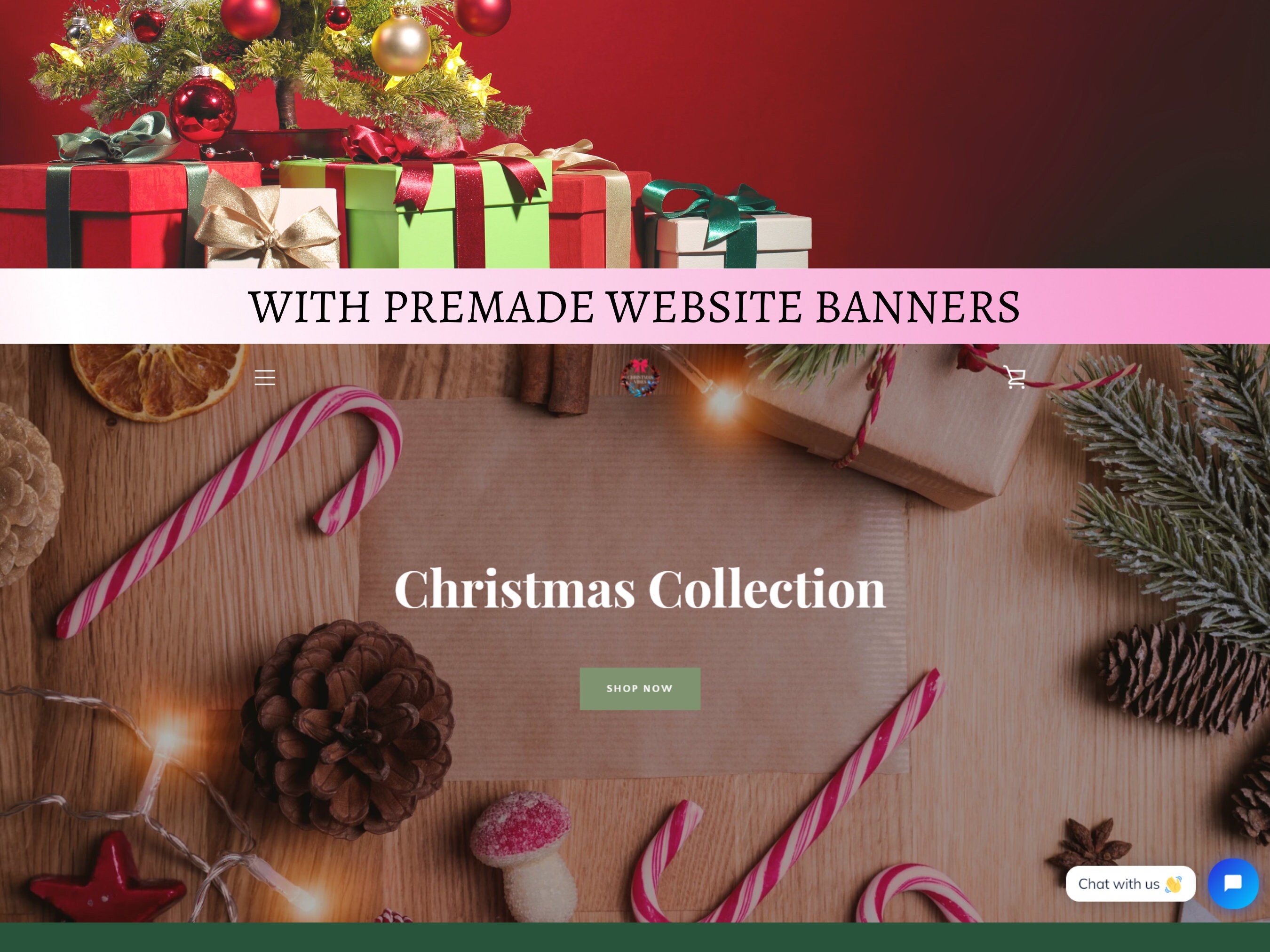 Christmas Theme Shopify Website Template Custom Boutique Website Design ...