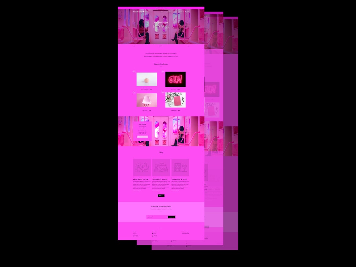 DIY Pink Shopify Theme Website Template | Custom Boutique Website ...