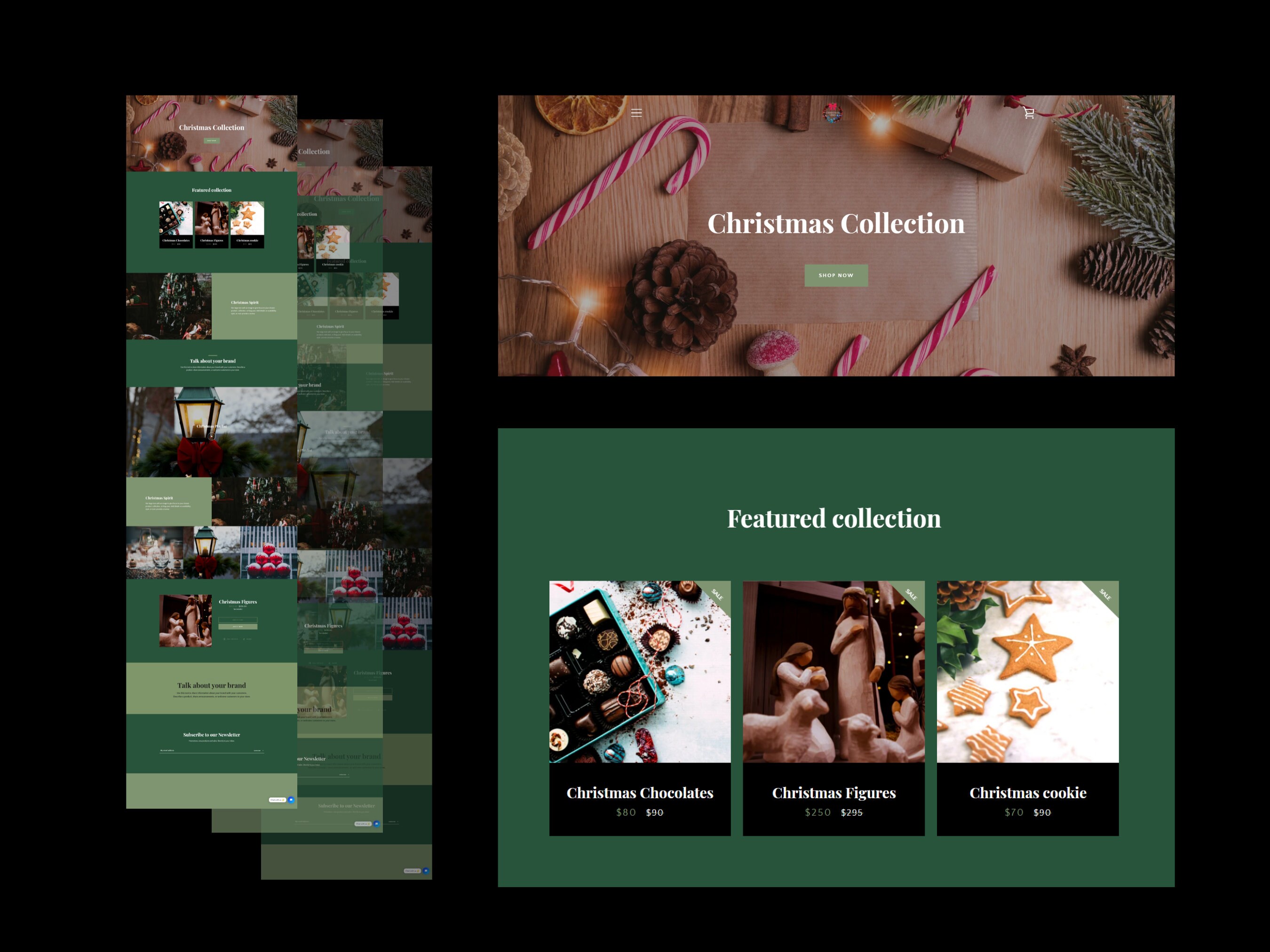 Christmas Theme Shopify Website Template | Custom Boutique Website ...