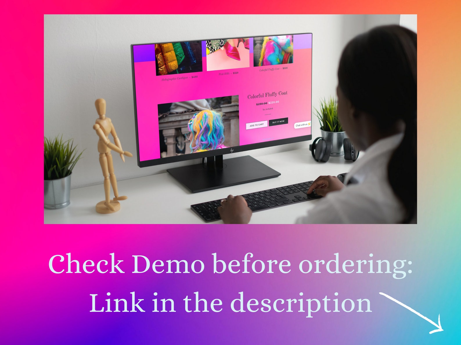 DIY Shopify Gradient Holographic Theme Website Template | Custom ...